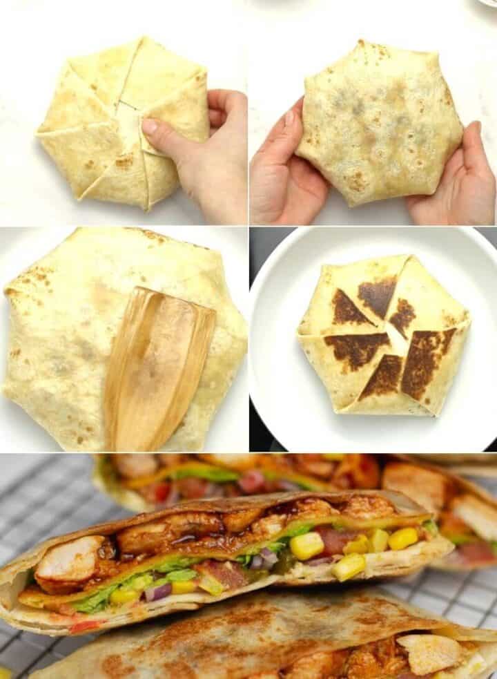 Chicken Crunchwrap Supreme (With Barbecue Sauce) - The Yummy Bowl
