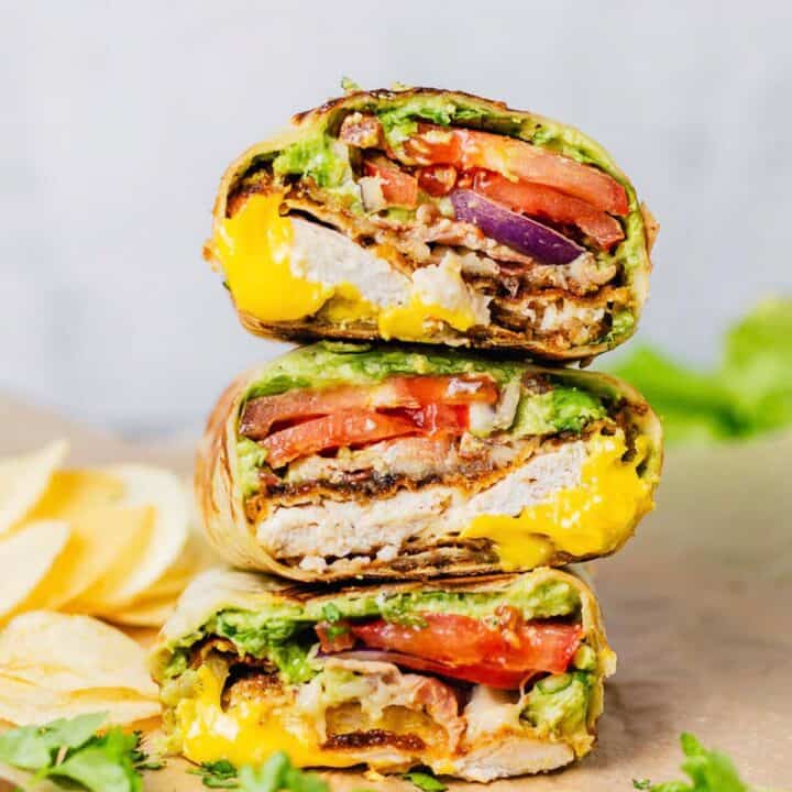 The Ultimate Crispy Chicken Wrap (with Bacon & Avocado!)