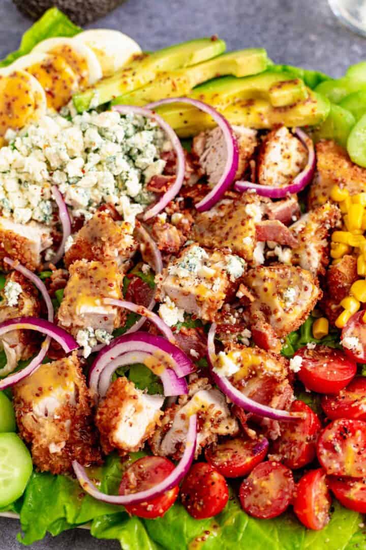 Crispy Cobb Salad With Breaded Chicken - The Yummy Bowl