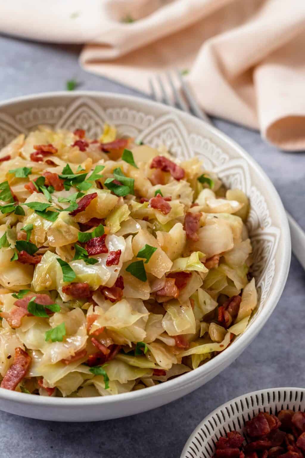 Fried Cabbage With Bacon - The Yummy Bowl