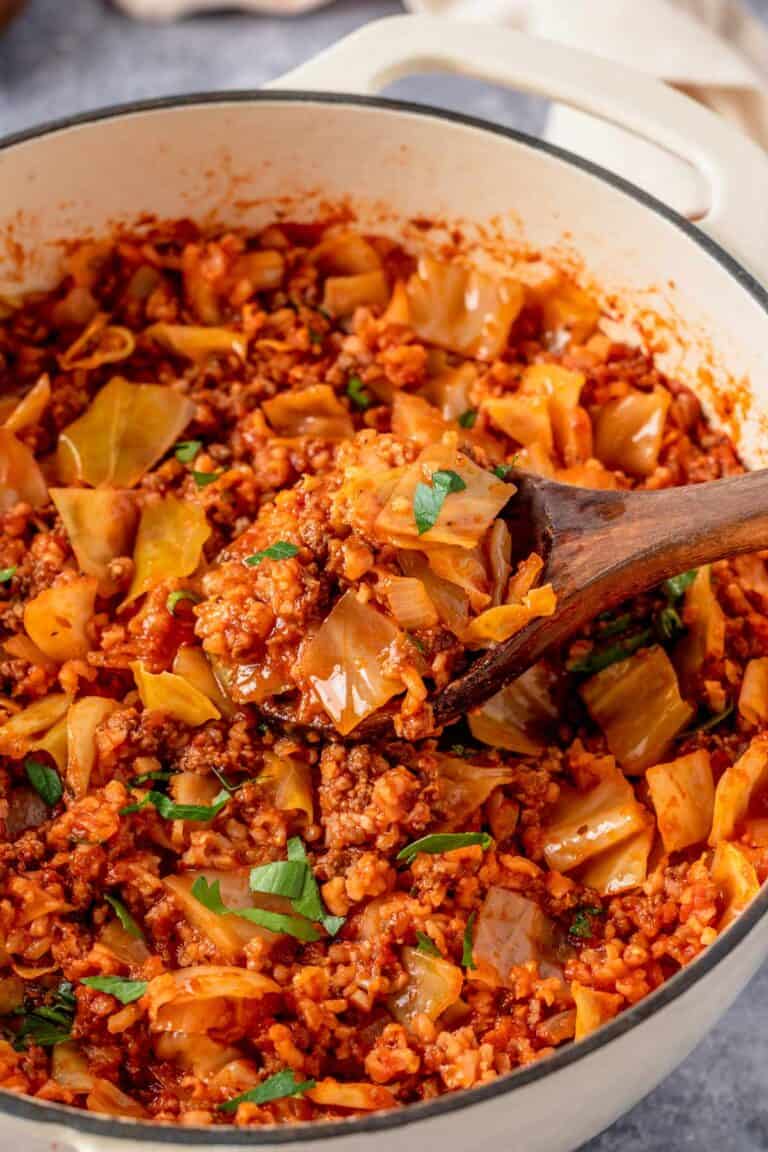 Unstuffed Cabbage Rolls With Rice (Lenivie Golubtsi) - The Yummy Bowl