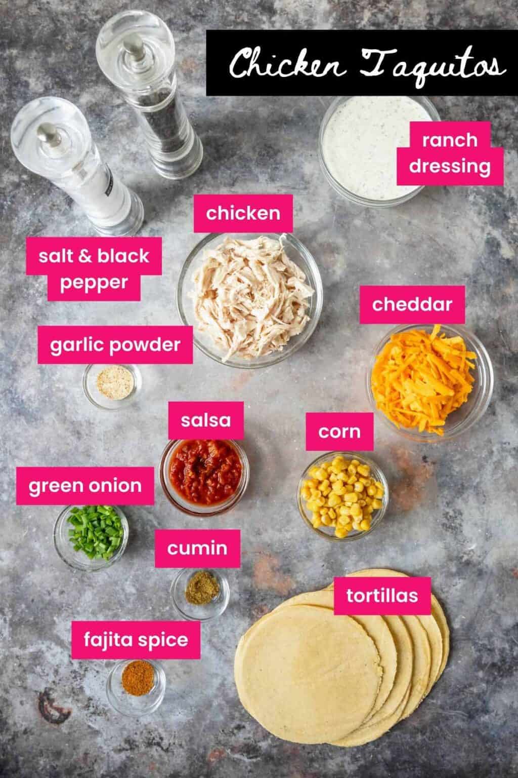 Baked Creamy Chicken Taquitos - The Yummy Bowl