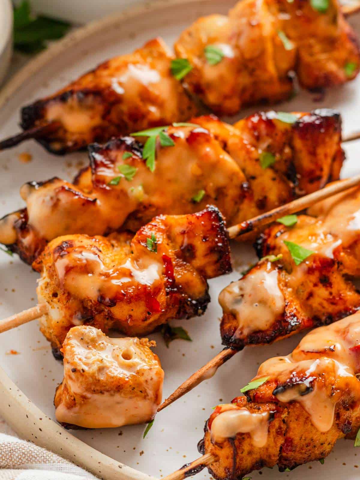 Bang Bang Chicken Skewers - The Yummy Bowl
