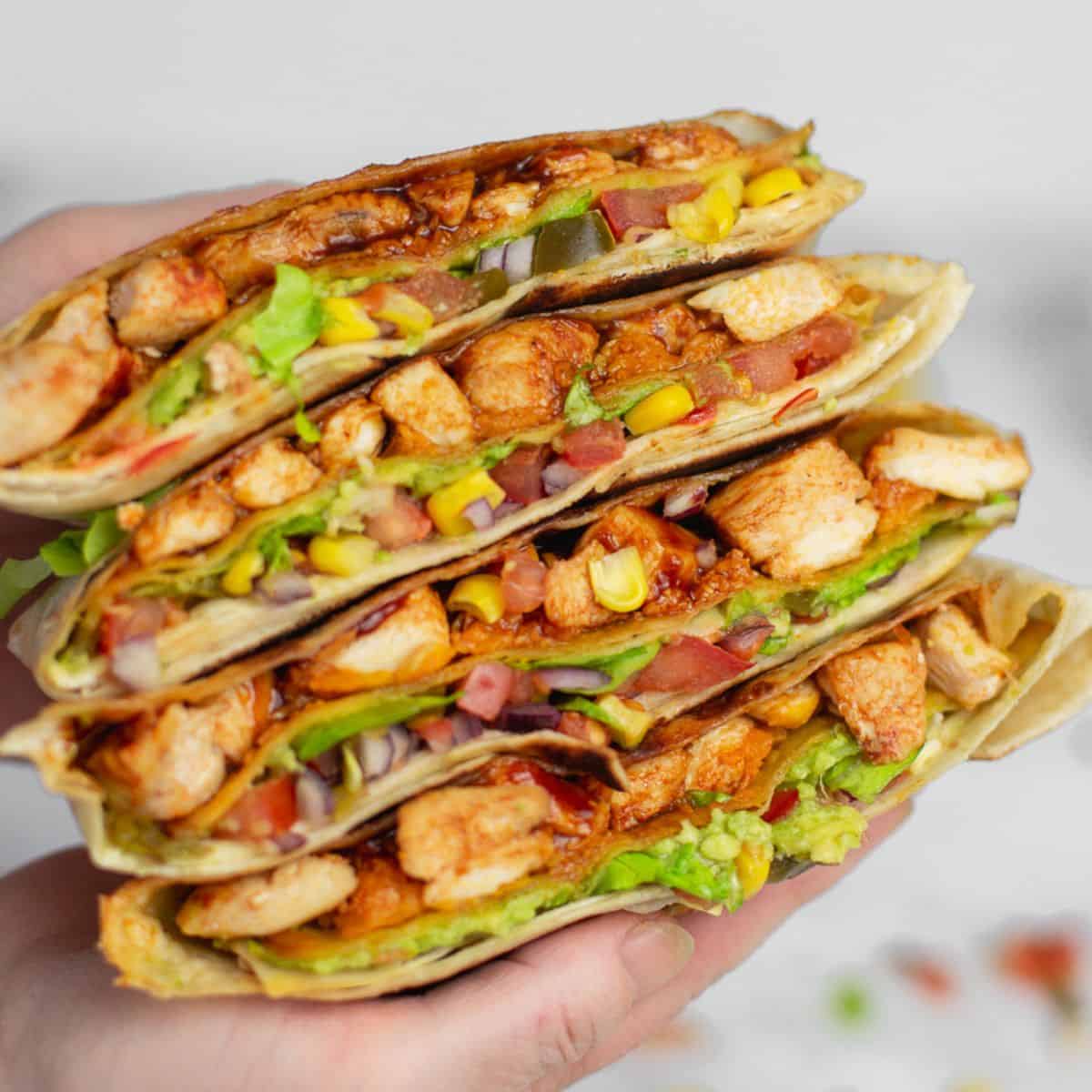 Chicken Crunchwrap Supreme (With Barbecue Sauce) - The Yummy Bowl