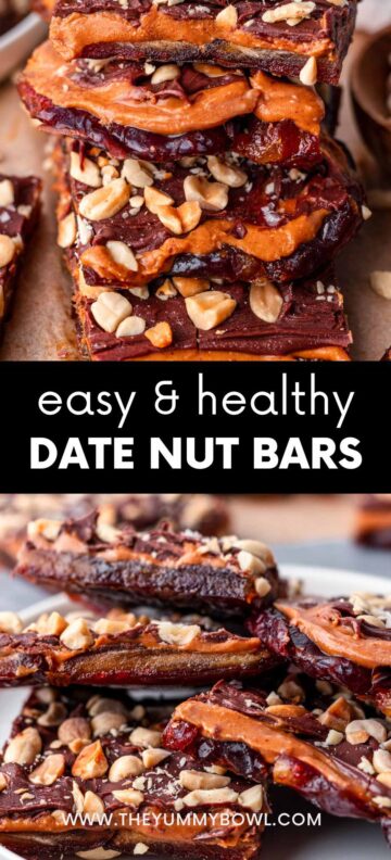 HEALTHY Date Snickers Bars (with Peanut Butter and Chocolate)