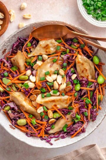 Dumpling Salad with Sesame Ginger Dressing (25-Minutes)