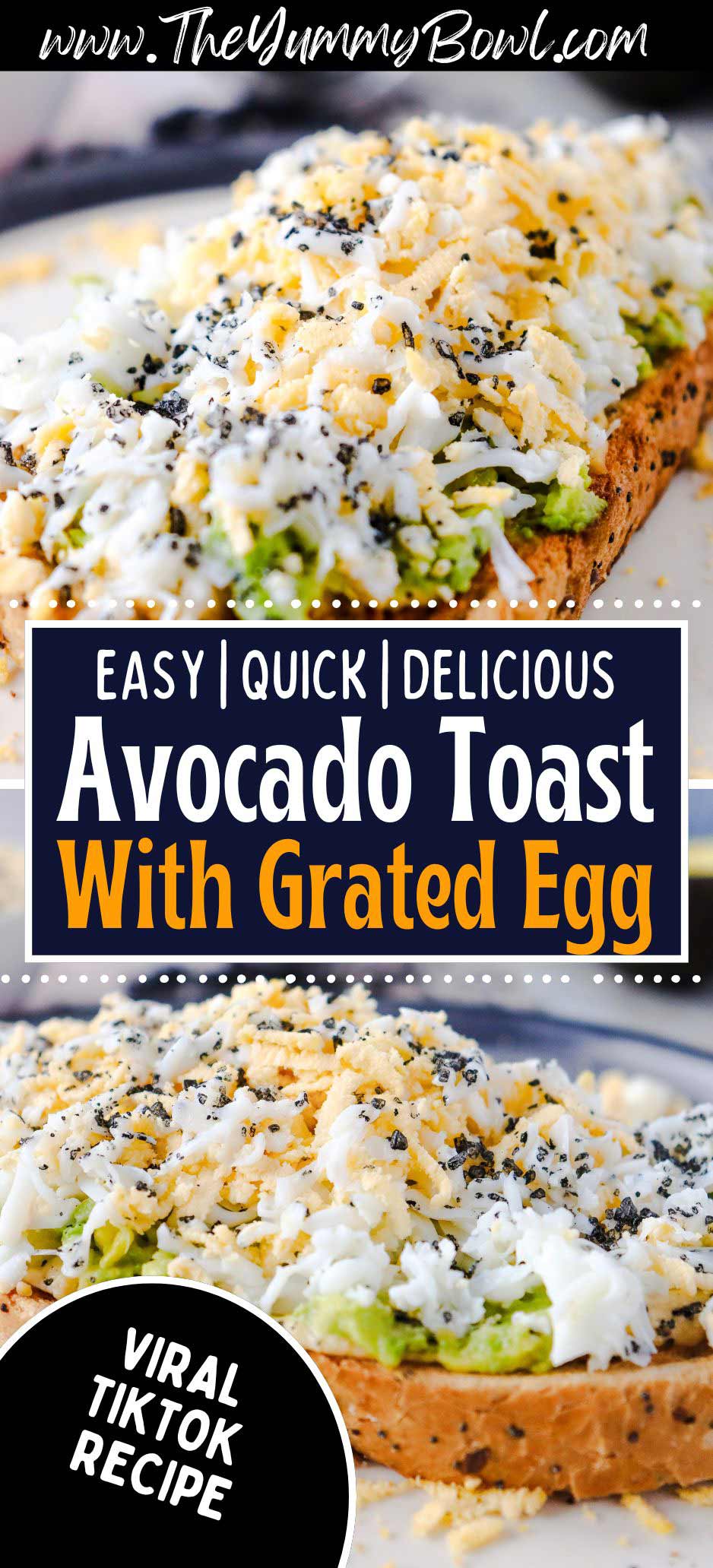 EASY Grated Egg Avocado Toast
