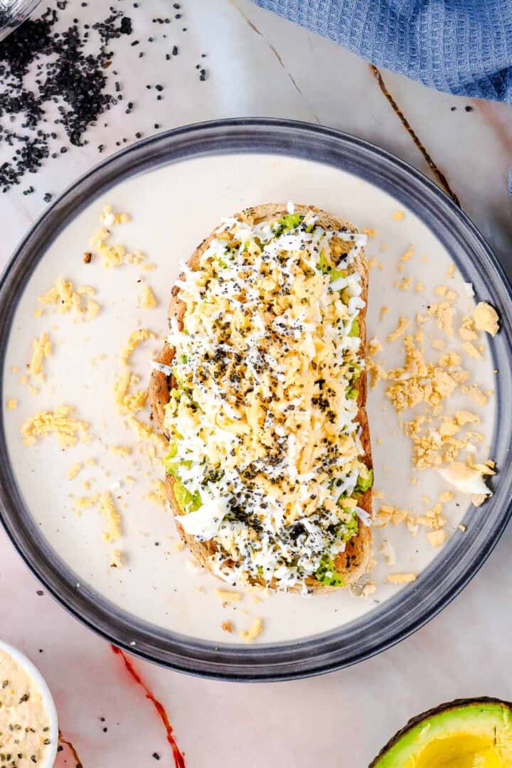EASY Grated Egg Avocado Toast