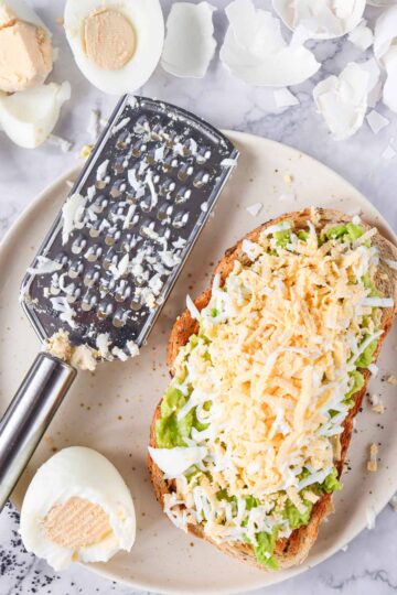 EASY Grated Egg Avocado Toast