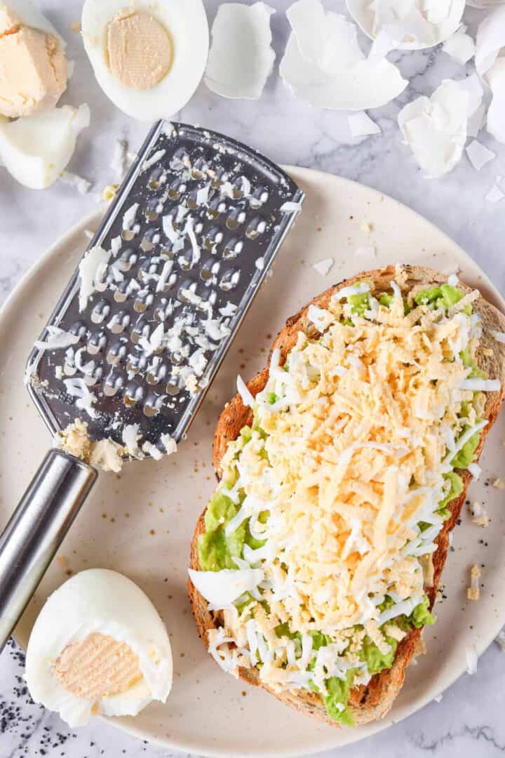 EASY Grated Egg Avocado Toast