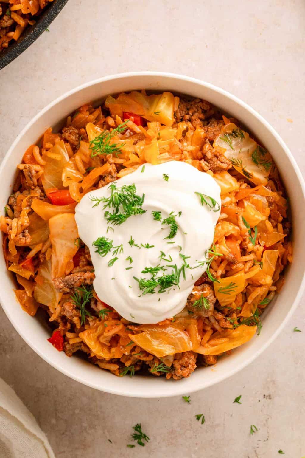 All Time Favorite Cabbage, Ground Beef and Rice Dinner