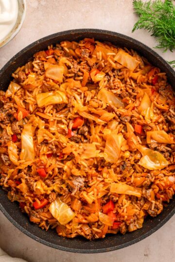 All Time Favorite Cabbage, Ground Beef and Rice Dinner