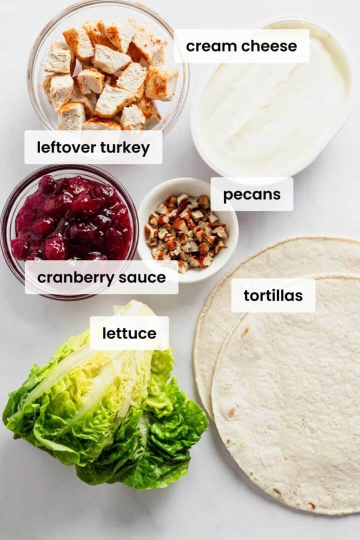 Leftover Turkey Wrap (with Lettuce and Cranberry Sauce) - The Yummy Bowl