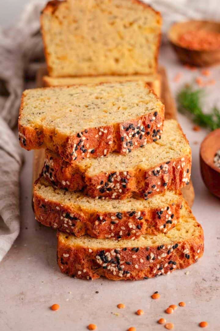 Healthy Flourless Lentil Bread - The Yummy Bowl