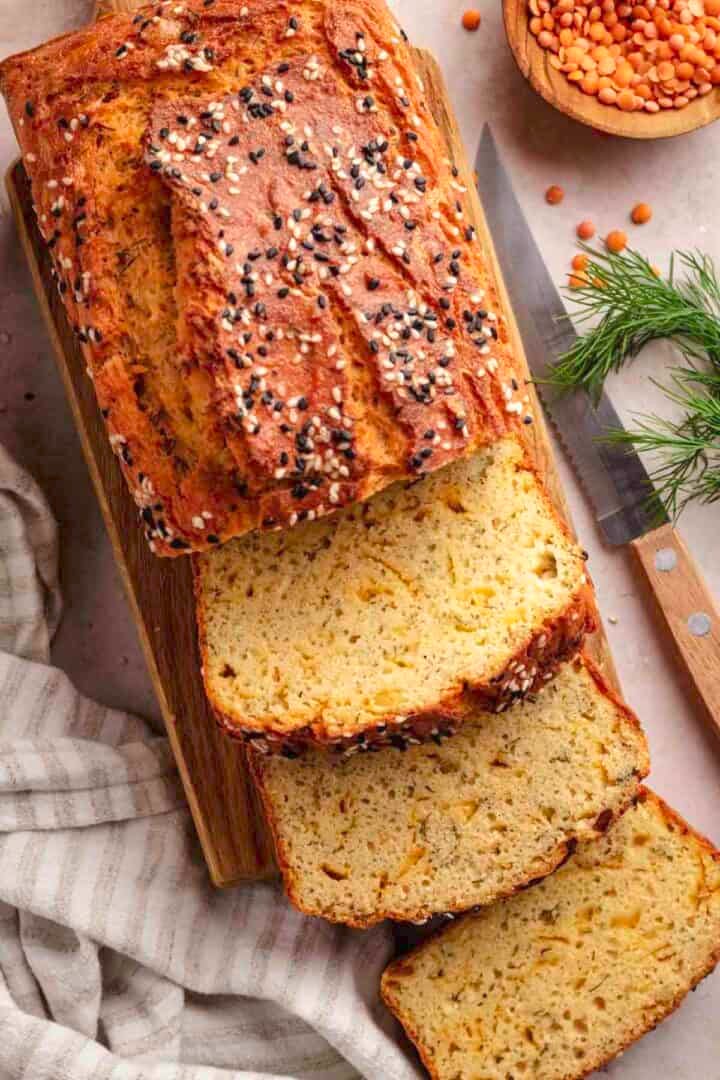 Healthy Flourless Lentil Bread - The Yummy Bowl