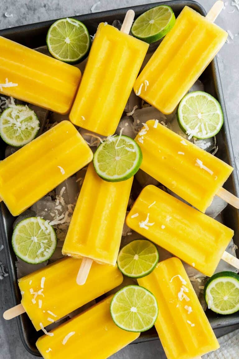 Homemade Coconut Mango Popsicles