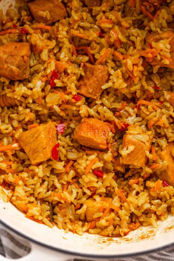 Healthy Pork Rice Pilaf (Rice Plov)