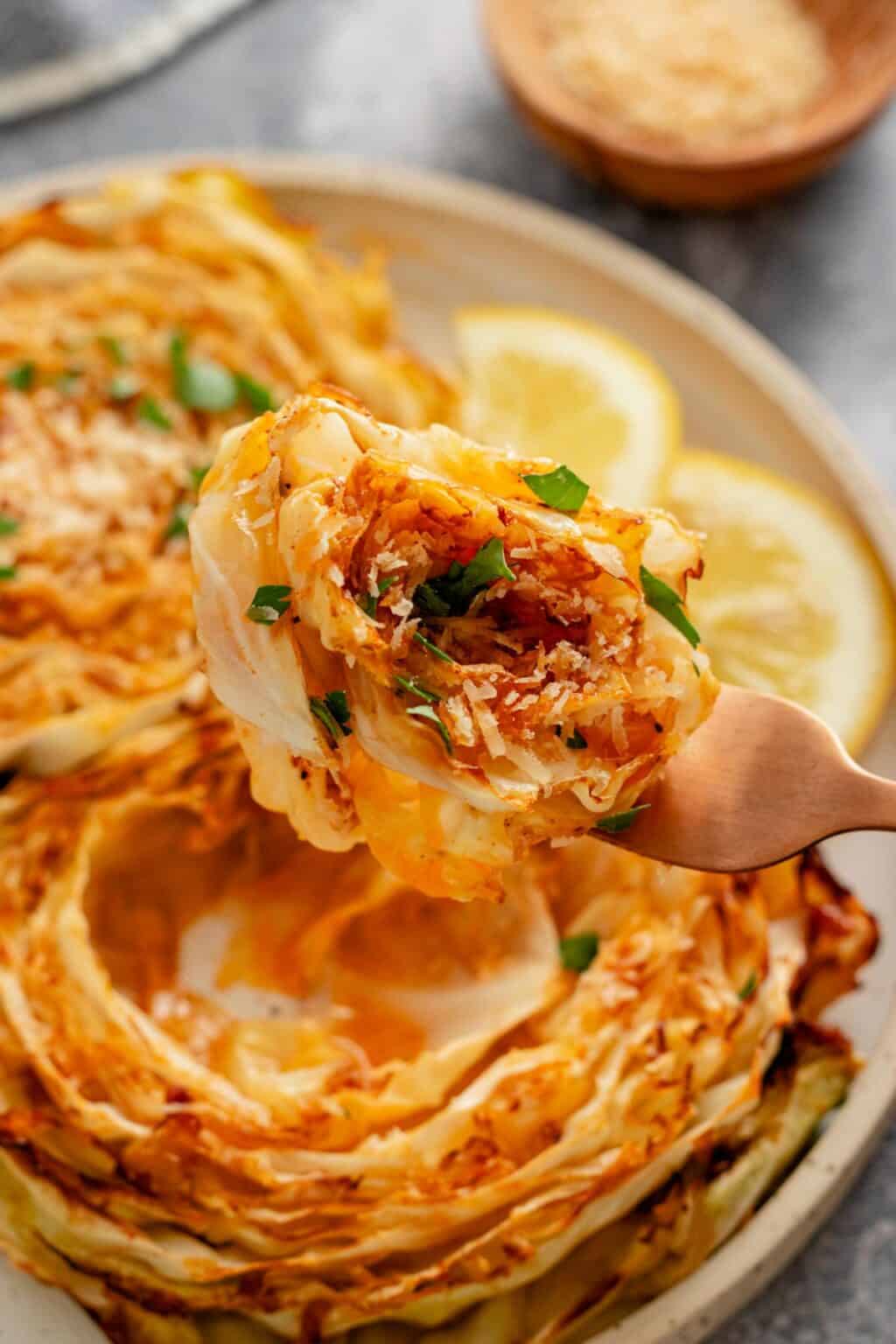Roasted Cabbage Steaks - The Yummy Bowl