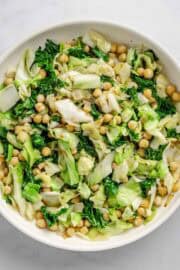 Vegetarian One-Pan Sautéed Cabbage, Kale and Chickpeas