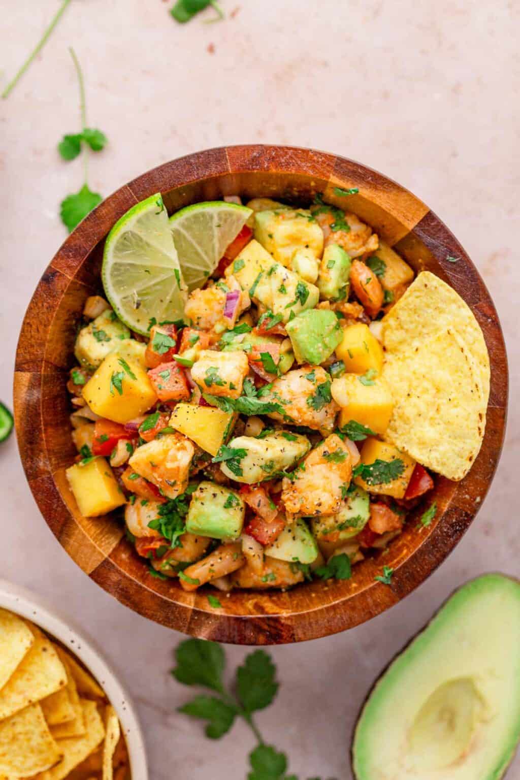 Citrus Shrimp Salsa With Avocado and Mango - The Yummy Bowl