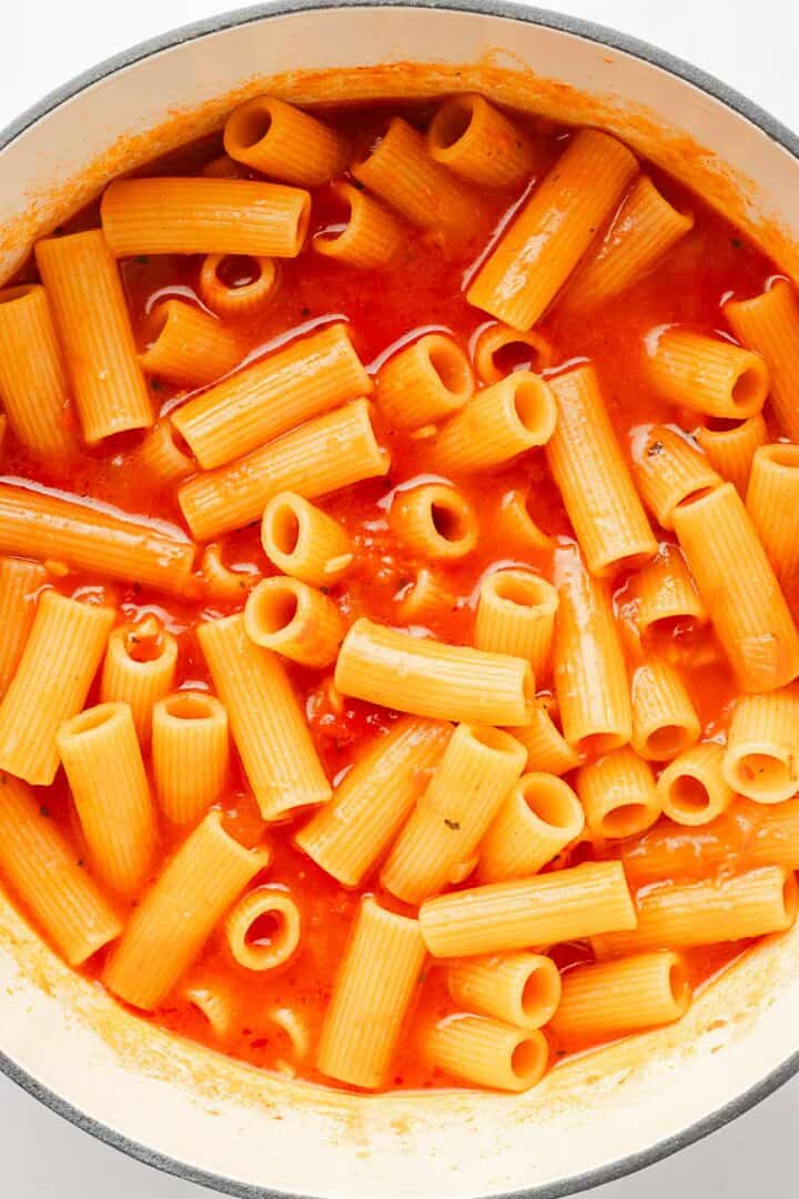 One Pot EASY Spicy Rigatoni (Less than 30 Min Dinenr)