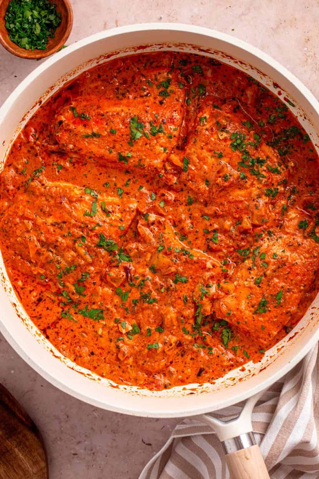 Easy One-Skillet Creamy Tomato Basil Salmon