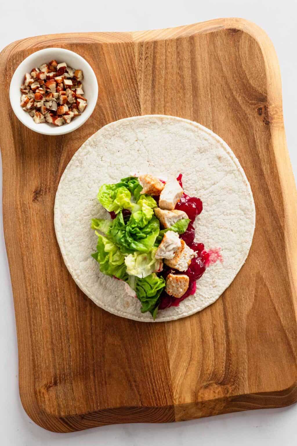 Leftover Turkey Wrap (with Lettuce and Cranberry Sauce) - The Yummy Bowl