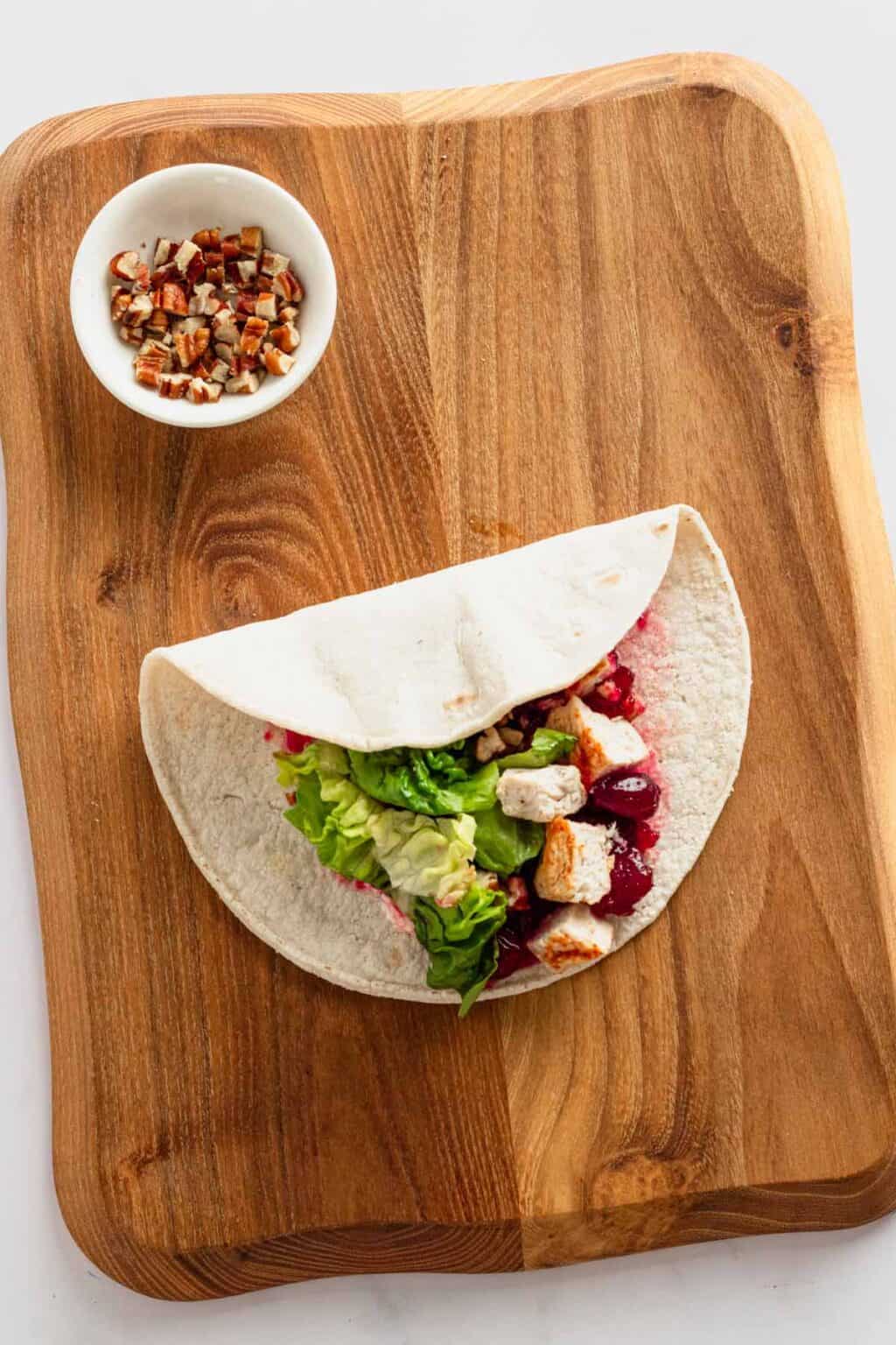 Leftover Turkey Wrap (with Lettuce and Cranberry Sauce) - The Yummy Bowl