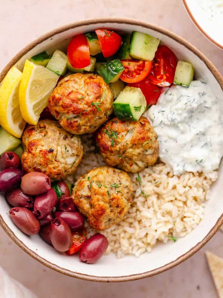 These Greek Turkey Meatball Bowls Come Together in Just 15 Minutes