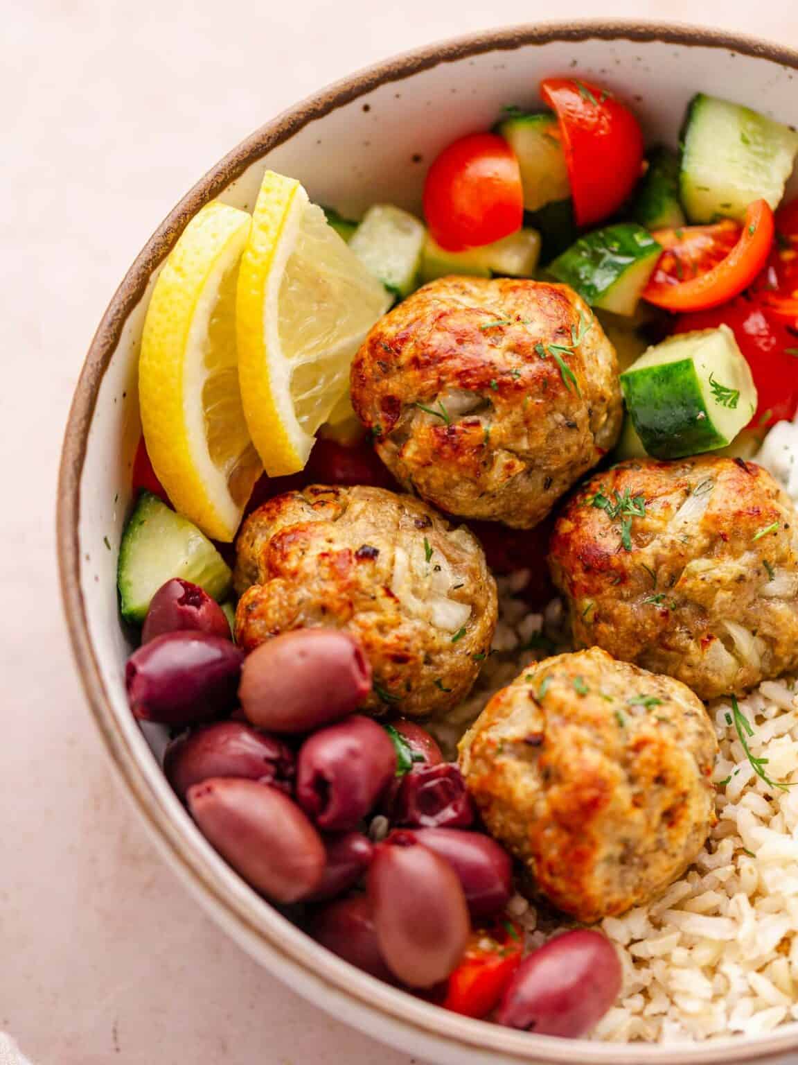 These Greek Turkey Meatball Bowls Come Together in Just 15 Minutes